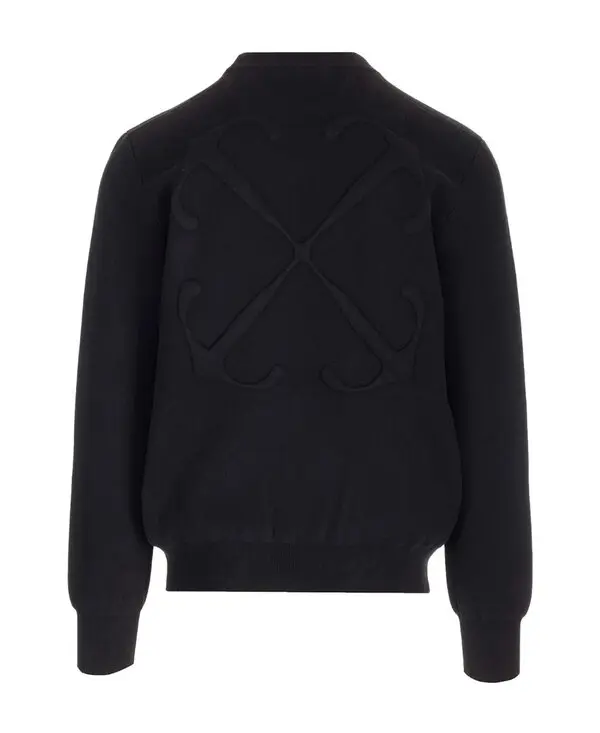 Off-White Crewneck Long-sleeved Jumper With 3d Arrow Embroidery