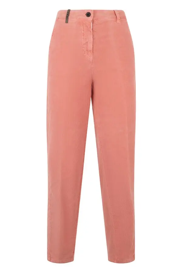 Peserico High-waist Corduroy Pants - Pink