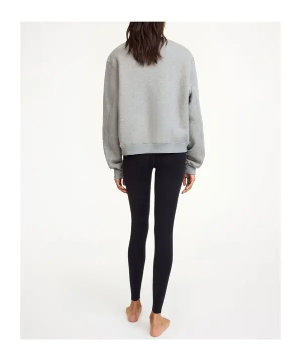 BY MALENE BIRGER Embroidered Logo Crew Neck Sweatshirt - Gray