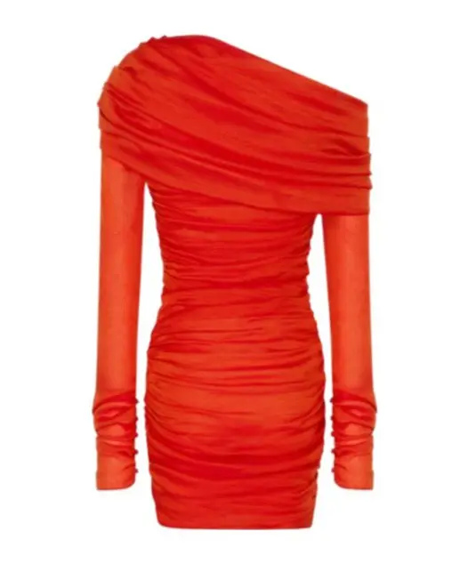 Saint Laurent Ruched One-shoulder Dress