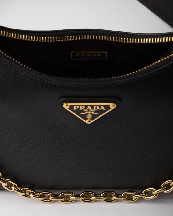 Prada Re-edition 2005 Zipped Shoulder Bag - Black