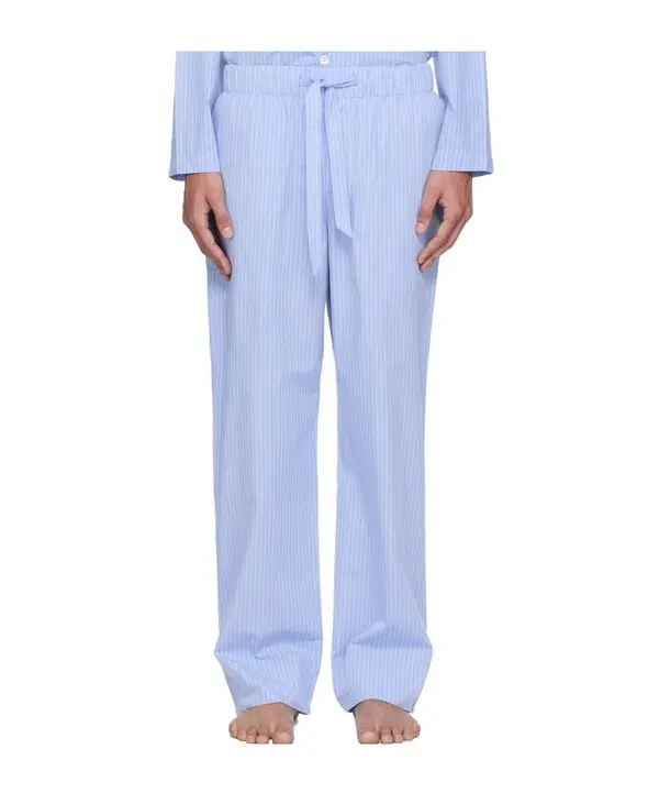 TEKLA Striped Design Pajama Pants - Blue