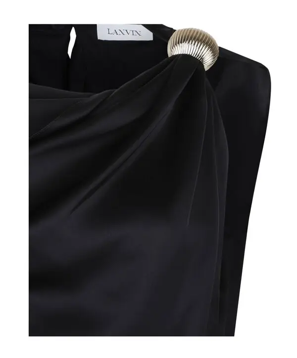 LANVIN Boat Neck Arpège Midi Dress