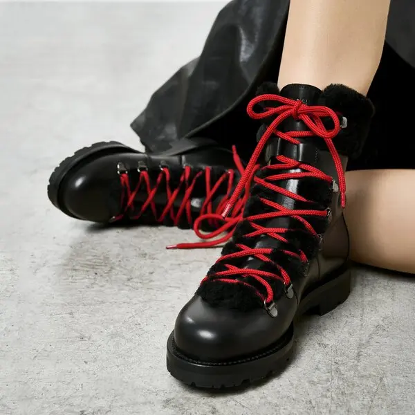 SCAROSSO Kat Fur Boots - Black