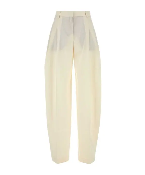 Andamane Tailored High-waist Pleated Trousers - Ivory