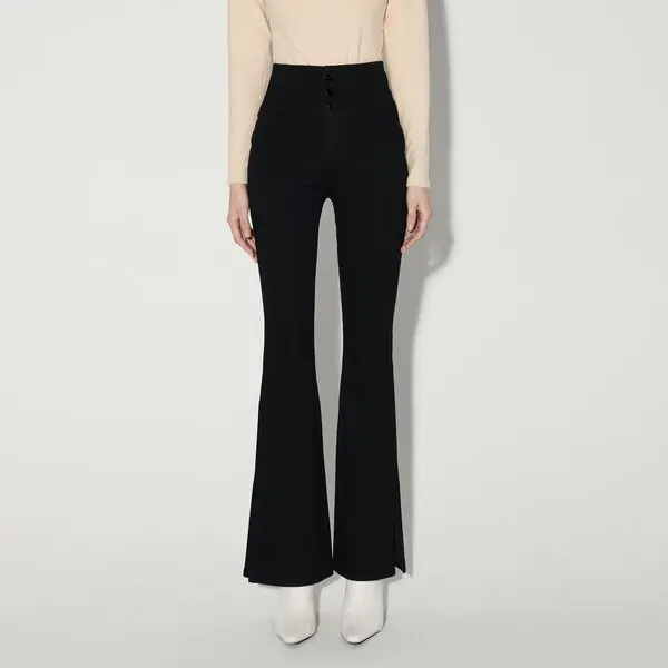 LIUREGALI Split High-rise Flared Jeans