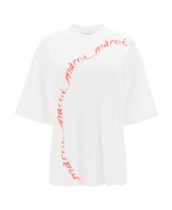 Marni Logo Print Oversized T-shirt