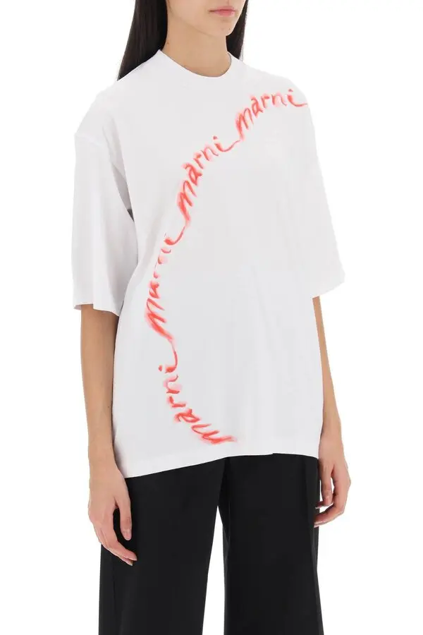 Marni Logo Print Oversized T-shirt
