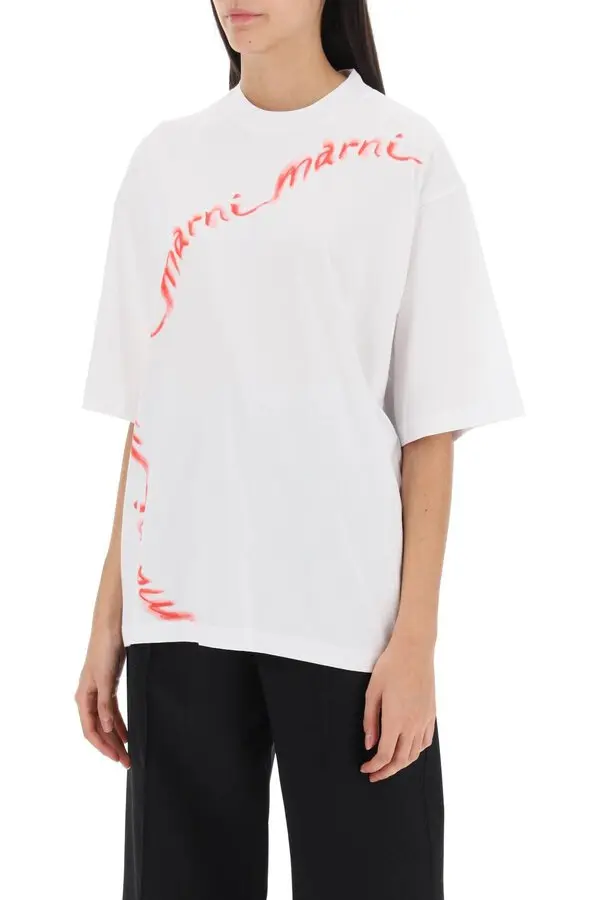 Marni Logo Print Oversized T-shirt