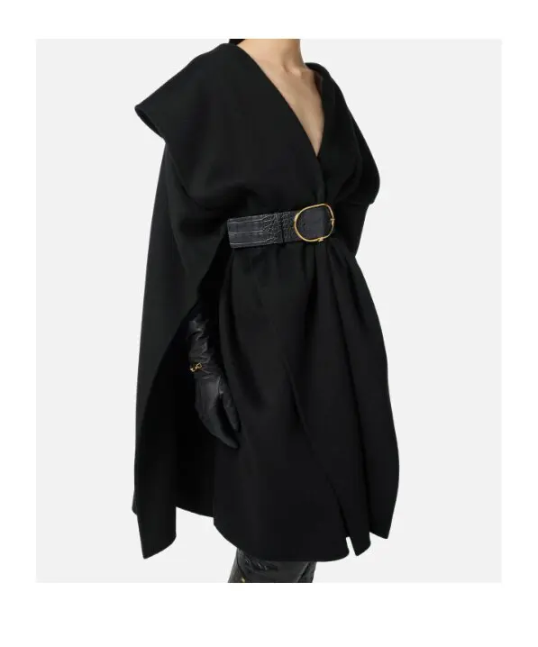 Elisabetta Franchi Belted Cape Coat - Black