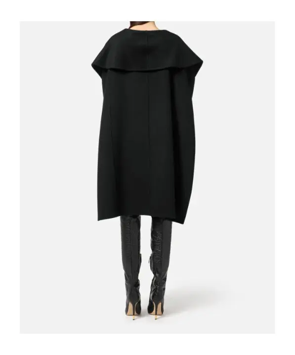 Elisabetta Franchi Belted Cape Coat - Black
