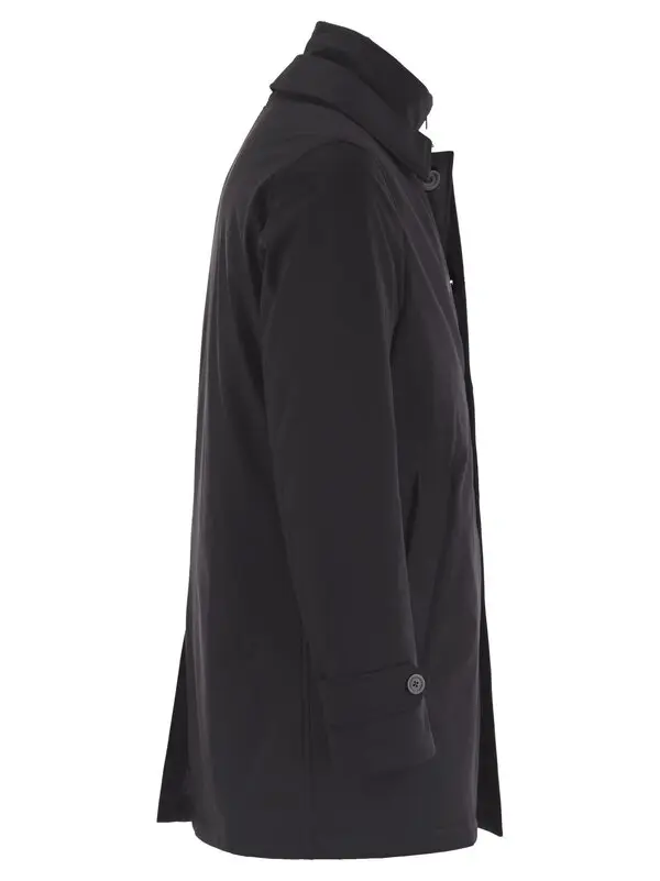 Herno Lapel Long-sleeved Coat With Side Pockets