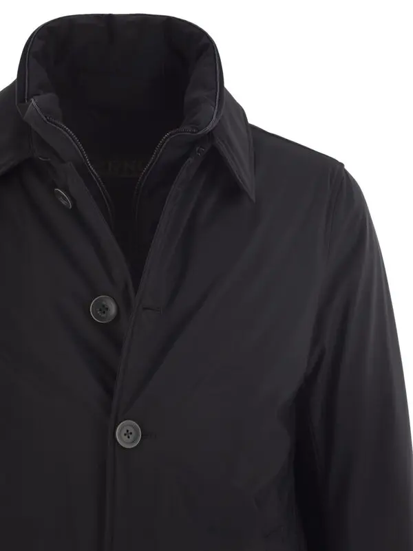 Herno Lapel Long-sleeved Coat With Side Pockets
