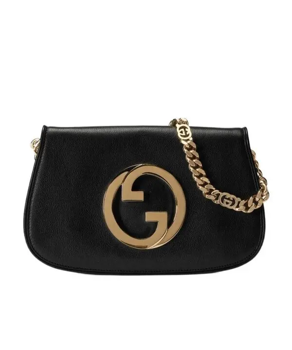 Gucci Blondie Shoulder Bag With Interlocking G Detail - Black