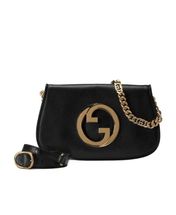 Gucci Blondie Shoulder Bag With Interlocking G Detail - Black