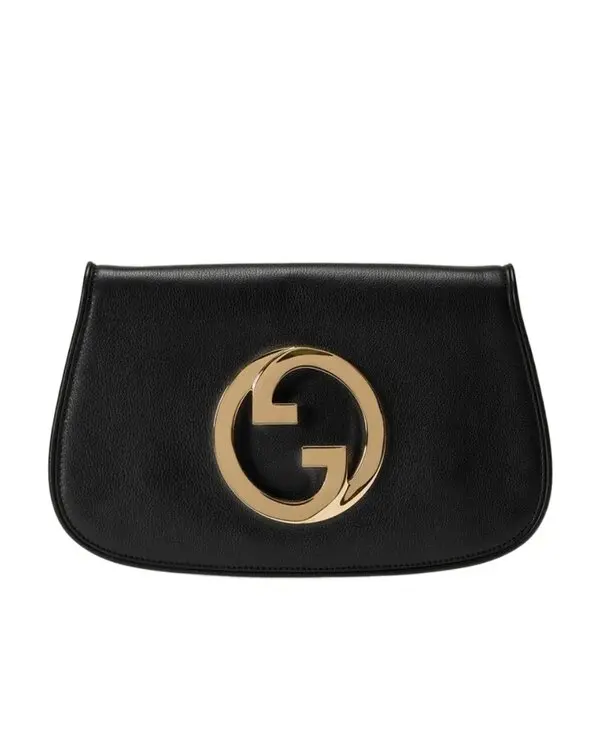 Gucci Blondie Shoulder Bag With Interlocking G Detail - Black