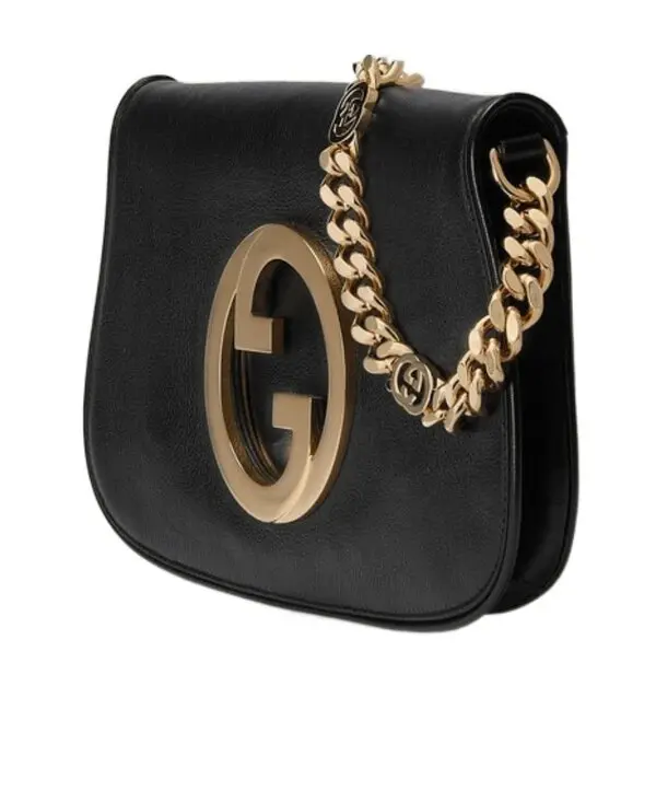 Gucci Blondie Shoulder Bag With Interlocking G Detail - Black