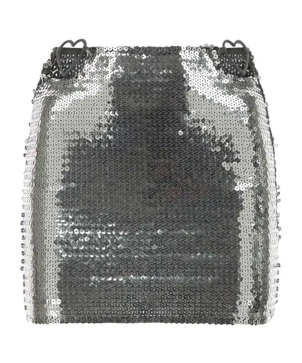 NENSI DOJAKA High-waisted Sequined Mini Skirt - Black