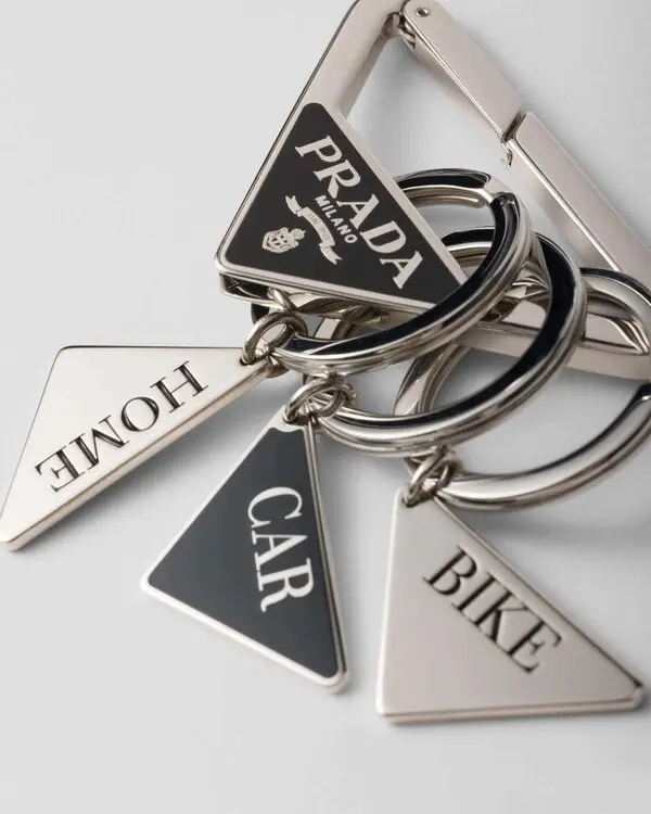 Prada Triangle Multi-charm Keyring