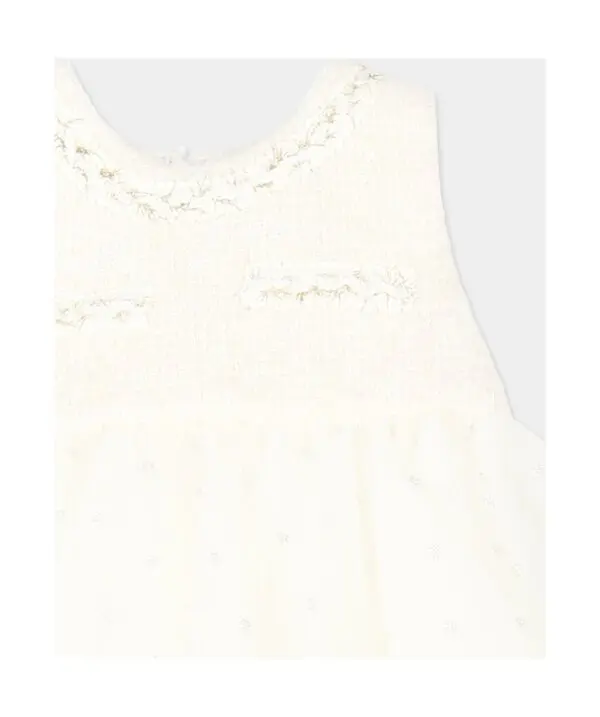 Monnalisa Sleeveless Tulle And Bouclé Dress