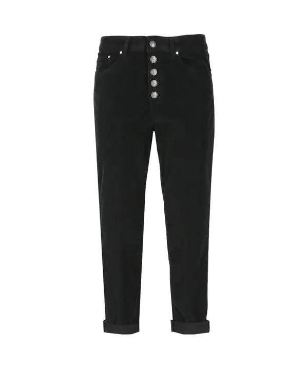 DONDUP Button-embellished Corduroy Trousers - Black