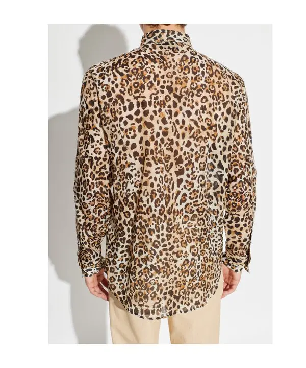 Dsquared2 Tie Leopard-print Buttoned Shirt - Nude