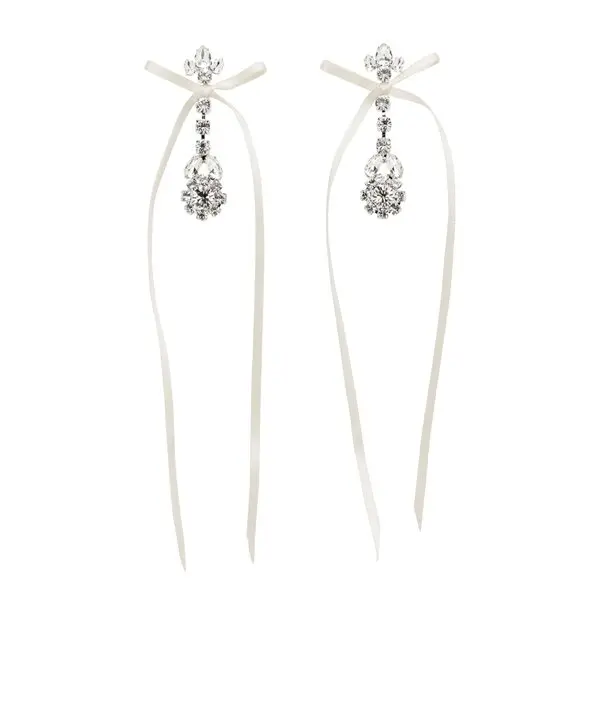 Simone Rocha Bow And Strap Earrings - Silver-white