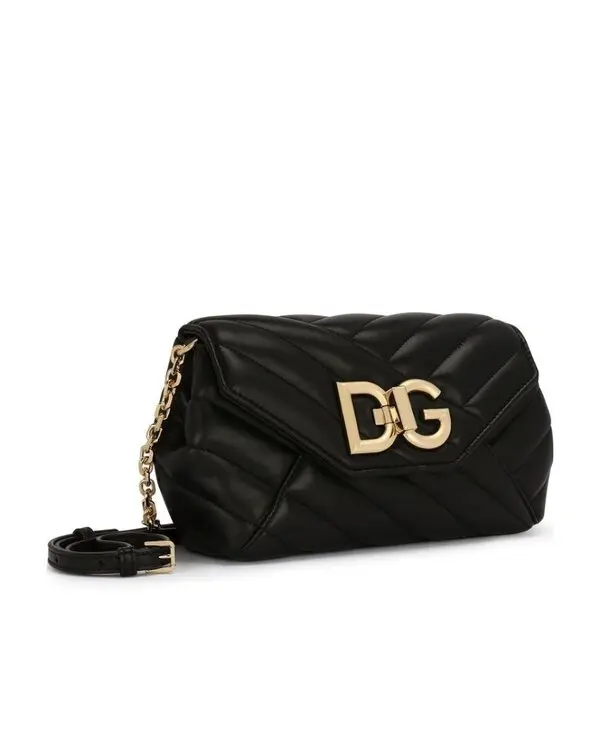 Dolce & Gabbana Quilted Logo Plaque Crossbody Bag