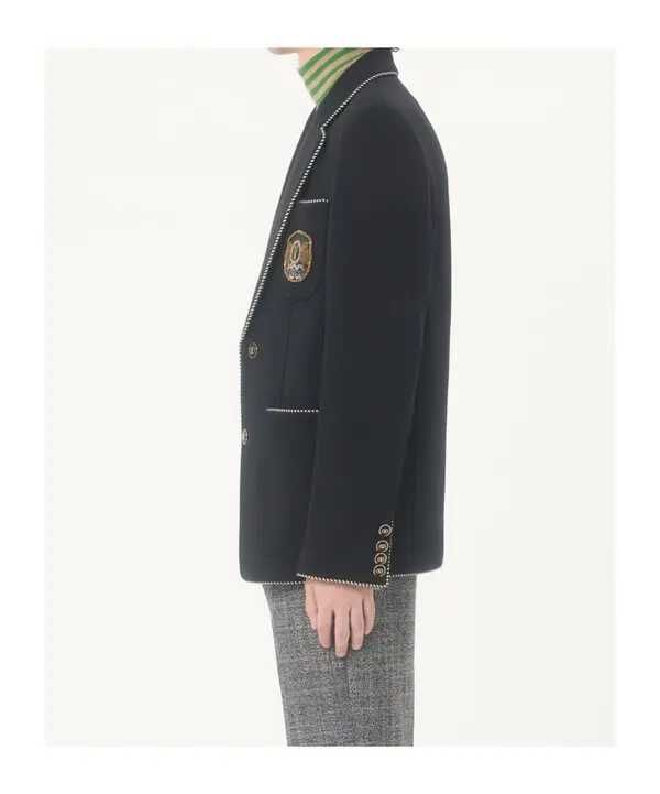 Valentino Garavani Single-breasted Jacket With Embroidered Patch