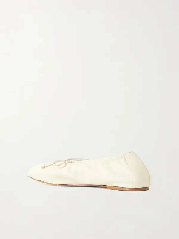 Magda Butrym Bow-decorated Leather Ballet Flats - Cream