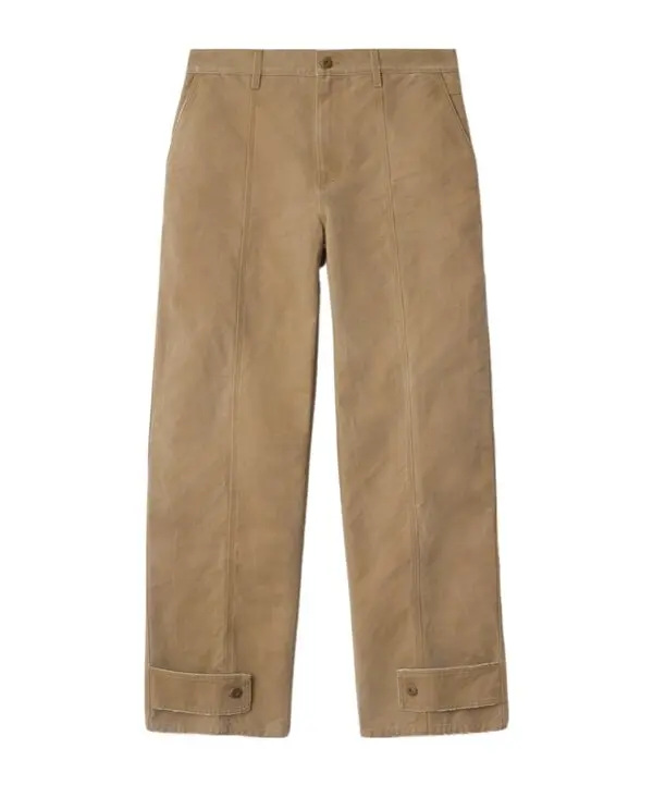 Burberry Logo Embroidered Straight-leg Trousers - Walrus