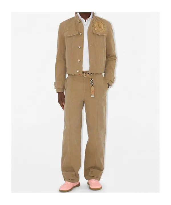 Burberry Logo Embroidered Straight-leg Trousers - Walrus