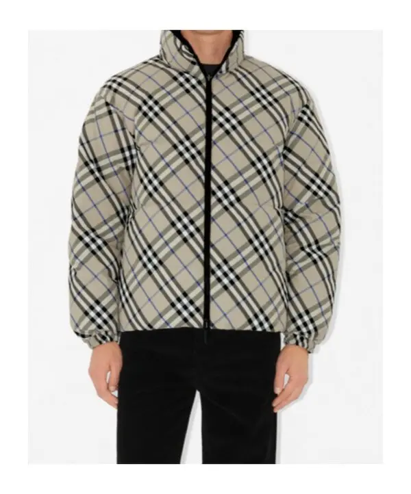 Burberry Reversible Checked Puffer Jacket - Nude