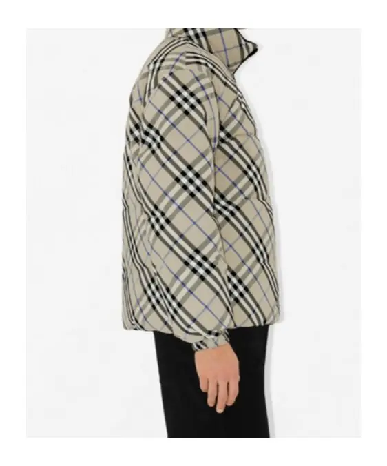 Burberry Reversible Checked Puffer Jacket - Nude