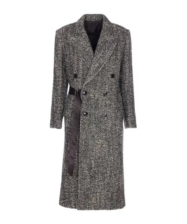 Isabel Marant Étoile Double Breasted Belted Coat - Black