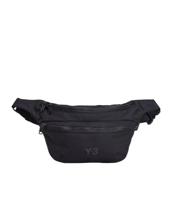 Y3 Staple Logo Detailed Zipped Fanny Pack - Black