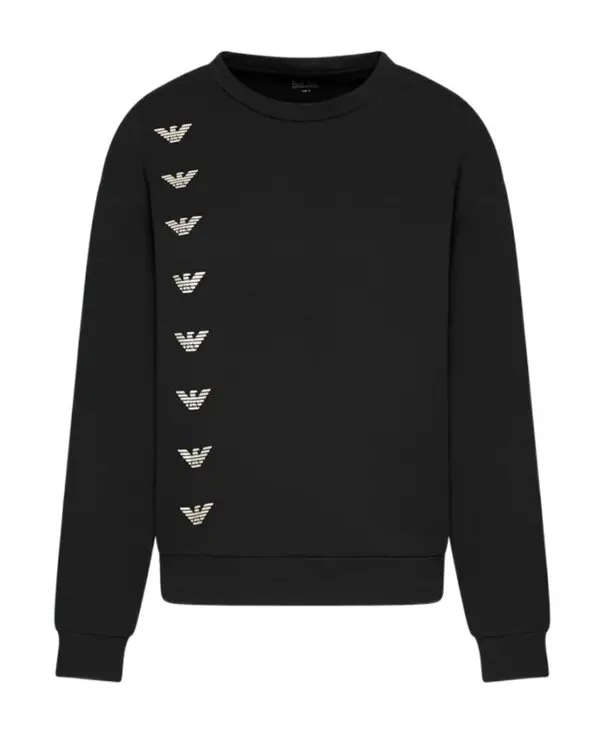 EA7 Logo Print Crew Neck Sweatshirt