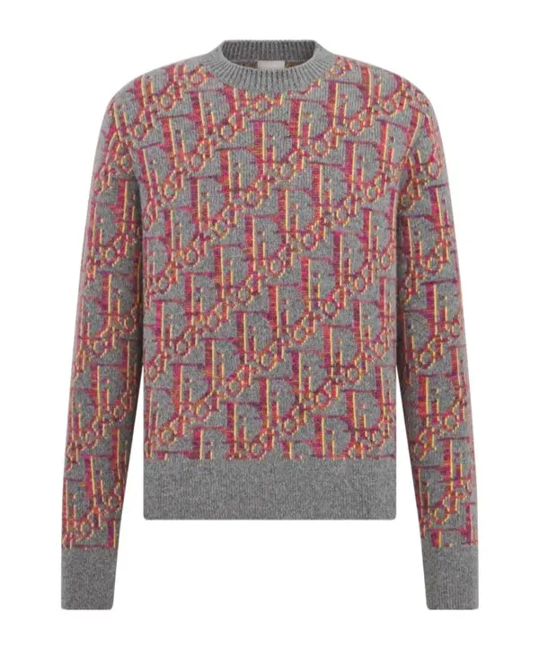 Dior Oblique Jacquard Sweater - Gray