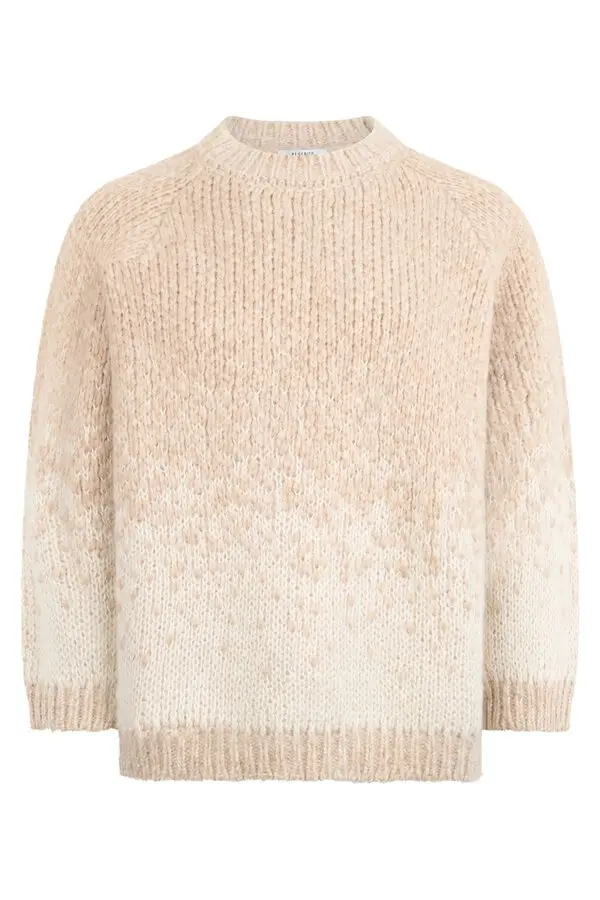 Peserico Oversized Crew-neck Knitted Sweater - Nude