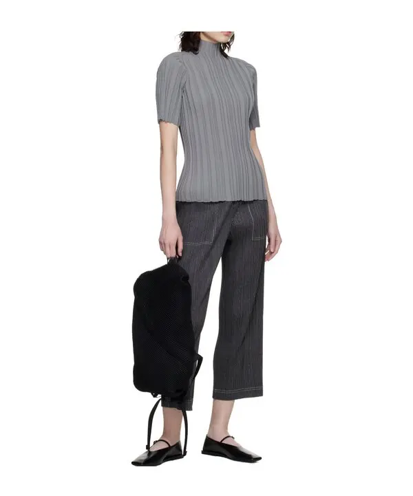 PLEATS PLEASE BY ISSEY MIYAKE Ribbed Knit Turtleneck Sweater