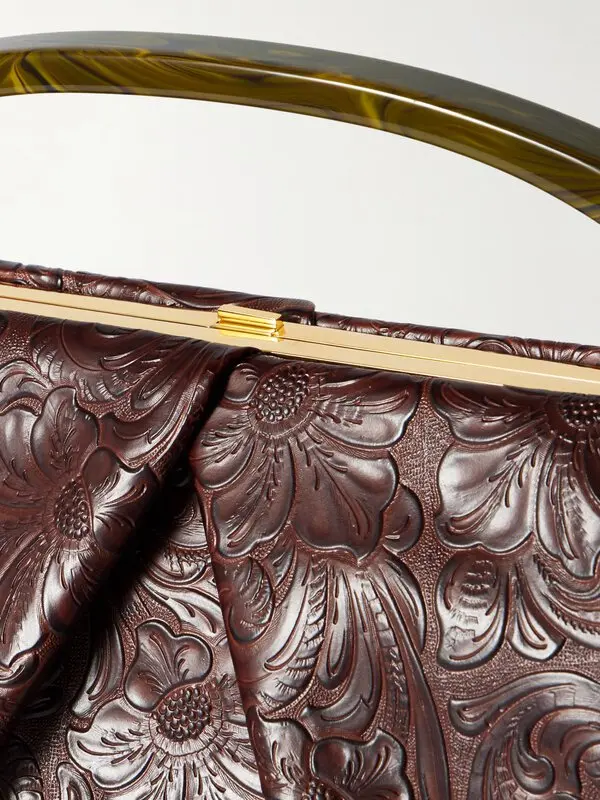 Dries Van Noten Embossed Leather Shoulder Bag