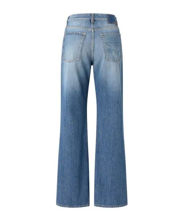 Pinko Wide-leg Faded Jeans - Blue