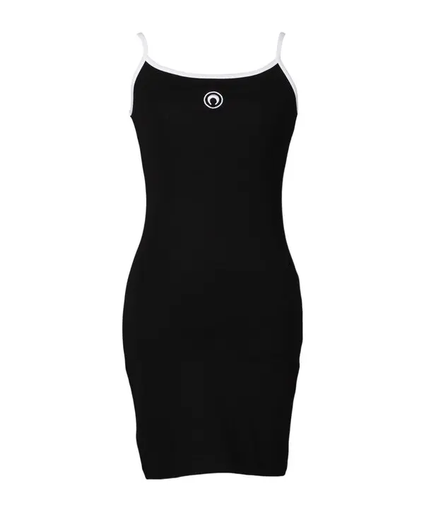 MARINE SERRE Moon Logo Ribbed Knit Mini Dress