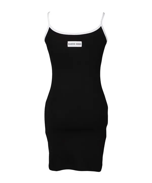 MARINE SERRE Moon Logo Ribbed Knit Mini Dress