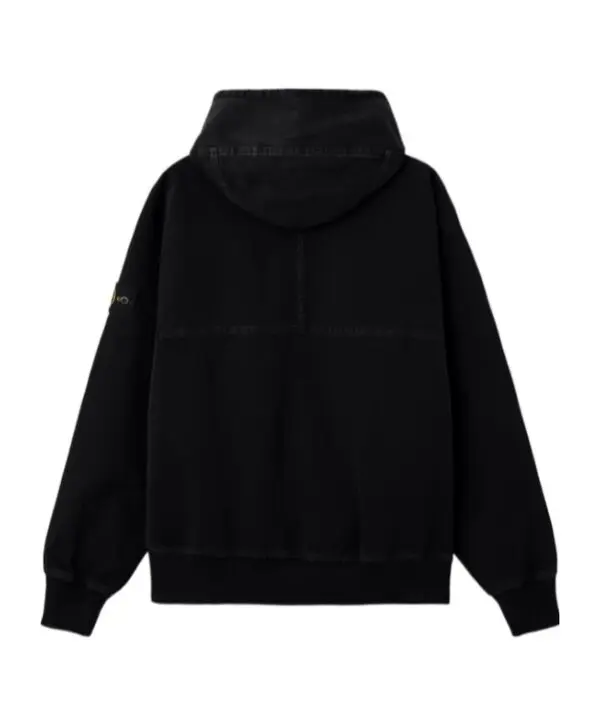 Stone Island Oversized Zip-up Hooded Jacket With Pockets