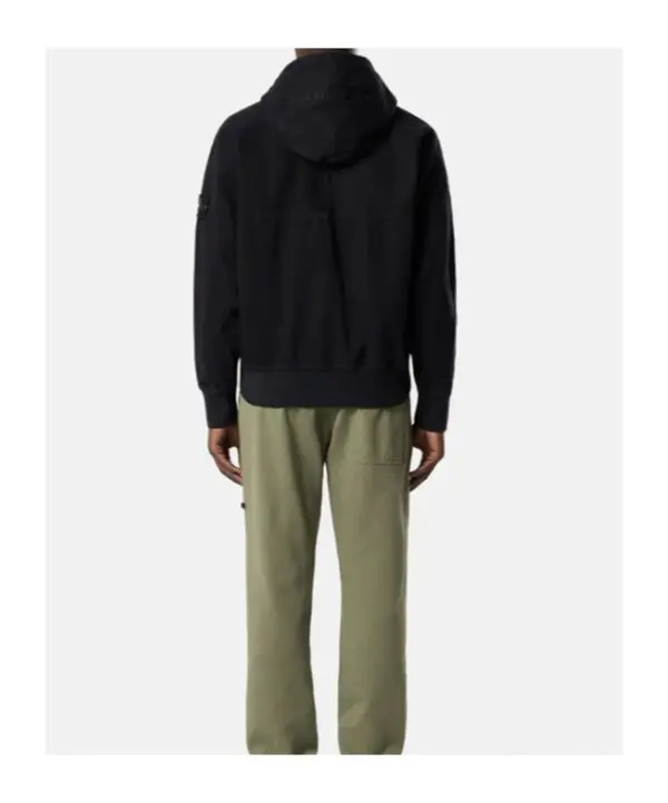 Stone Island Oversized Zip-up Hooded Jacket With Pockets