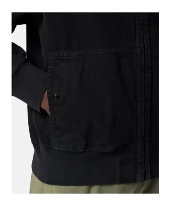 Stone Island Oversized Zip-up Hooded Jacket With Pockets