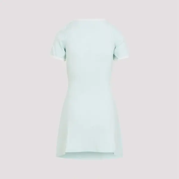 COURREGES Short Sleeve Dress With Logo Detail - Light Mint