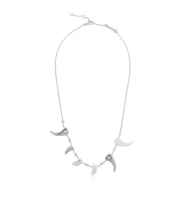 Marni Embellished Claws Necklace - White