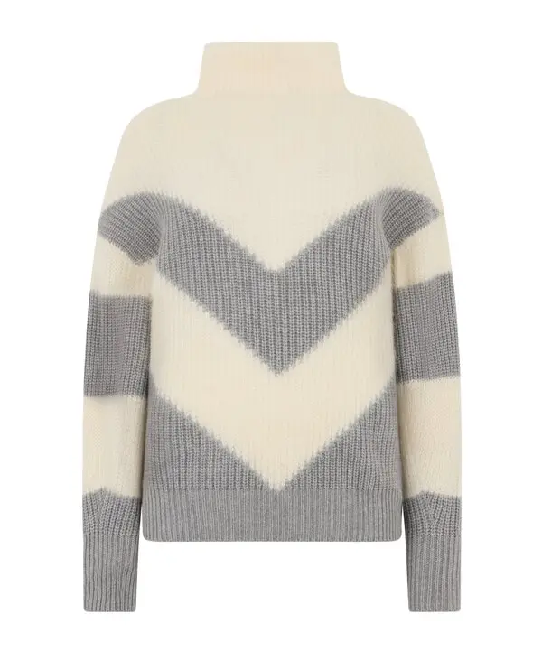 Peserico High Neck Jumper With Chevron Stripes